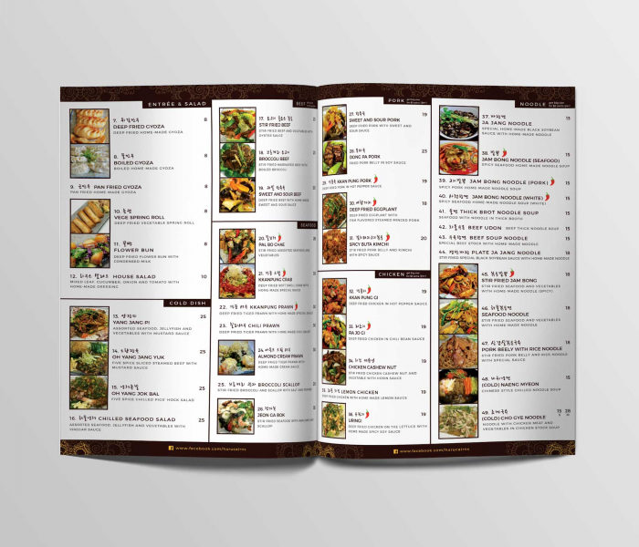 Restaurant Menu - Haru • PARKART